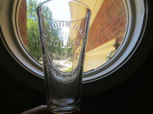 EMBOSSED PRE PRO beer glass JOHN HAUCK GOLDEN EAGLE BREWING CO ...