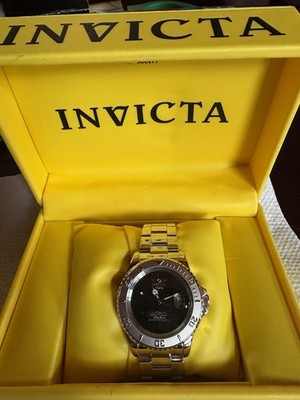 Invicta Silver Men's Watch Black Face Dial | eBay