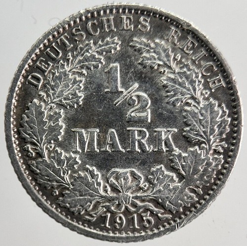 1915 Germany 1/2 Half Mark Silver Coin | Very High Grade | a6279 | eBay