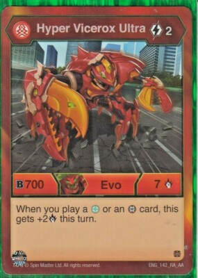 1 x Bakugan Age of Aurelus Hyper Vicerox Ultra Evo Card - ENG 142 RA AA ...