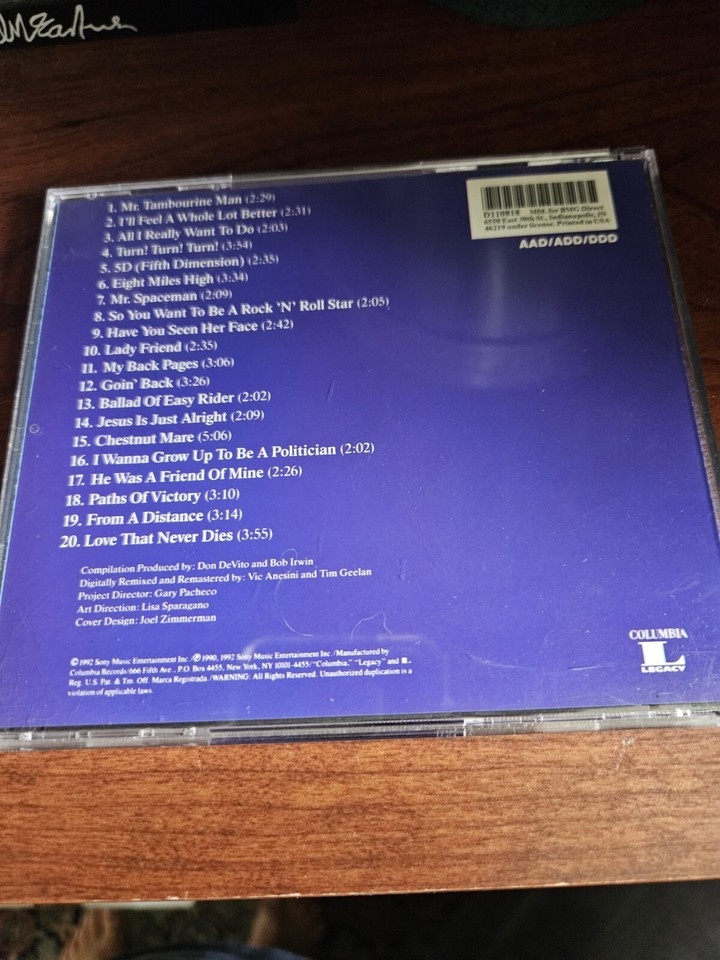 20 Essential Tracks from the Boxed Set 1965-1990 by The Byrds (CD, 1992 ...