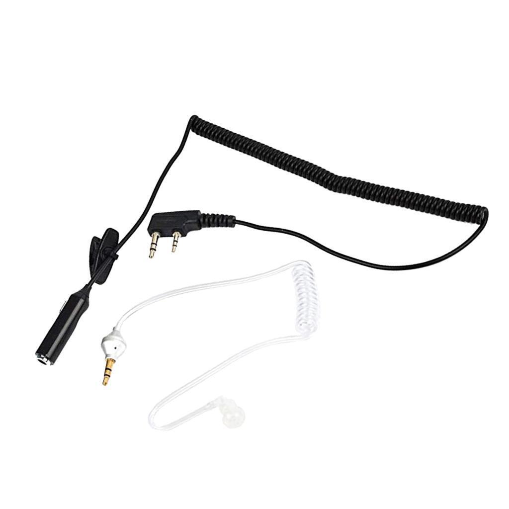 Two Way Radio Earpiece with Mic Covert Acoustic Tube Transparent ...