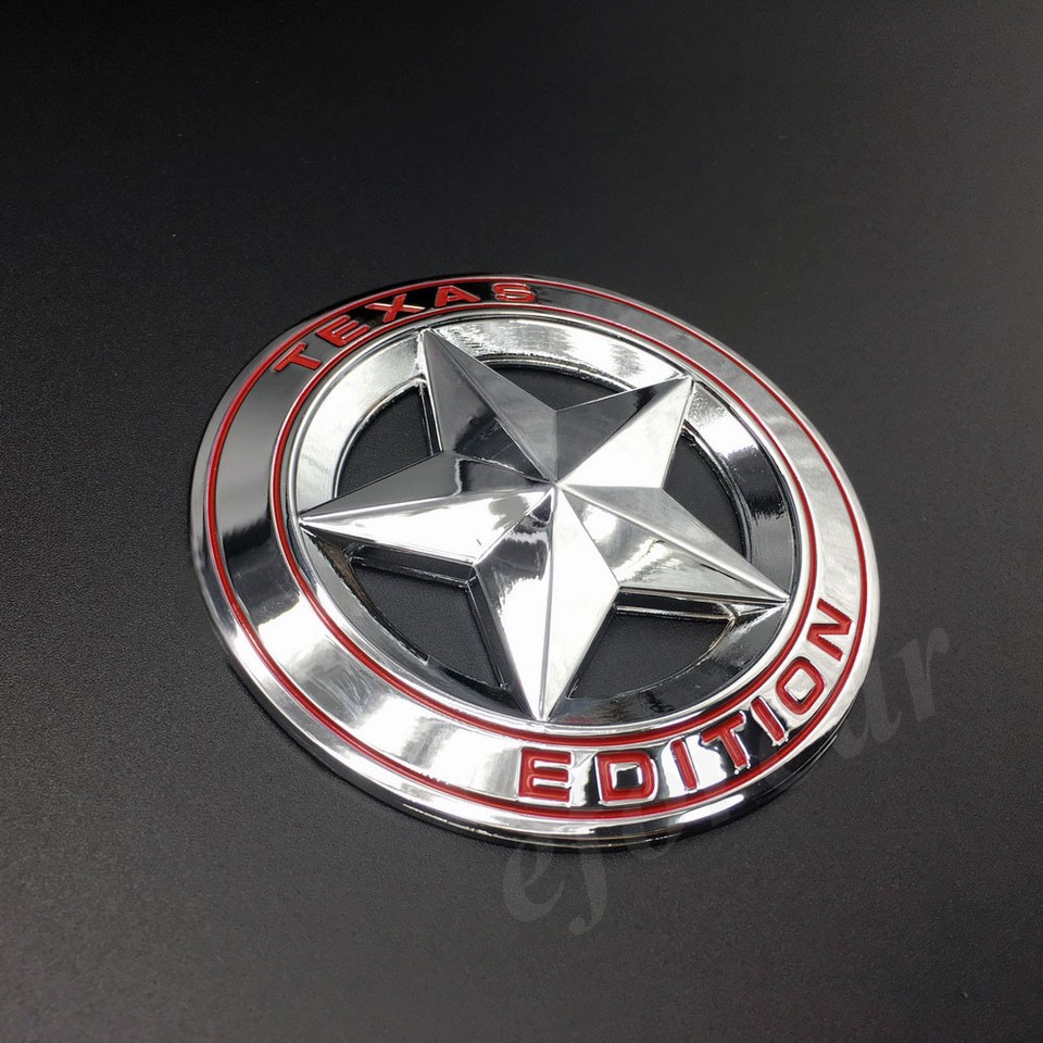 Metal Chrome Texas Edition Star Flag Car Emblems Badge Decal Sticker ...