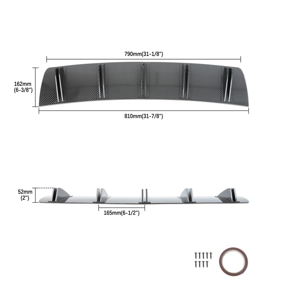 Carbon Fiber Fin Rear Diffuser Bumper Spoiler Splitter For Lexus SC430 ...