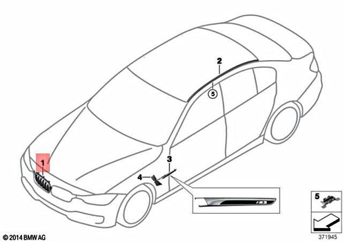Genuine BMW F80 Front Radiator Kidney Black M Grille Left OEM ...