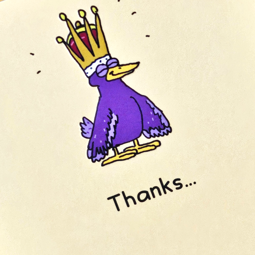 Thank You Card w Envelope American Greetings Funny Adult Humor King ...