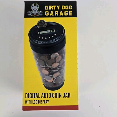 Dirty Dog Garage - Auto Coin Jar - Displays Total On LCD & Fits Most ...