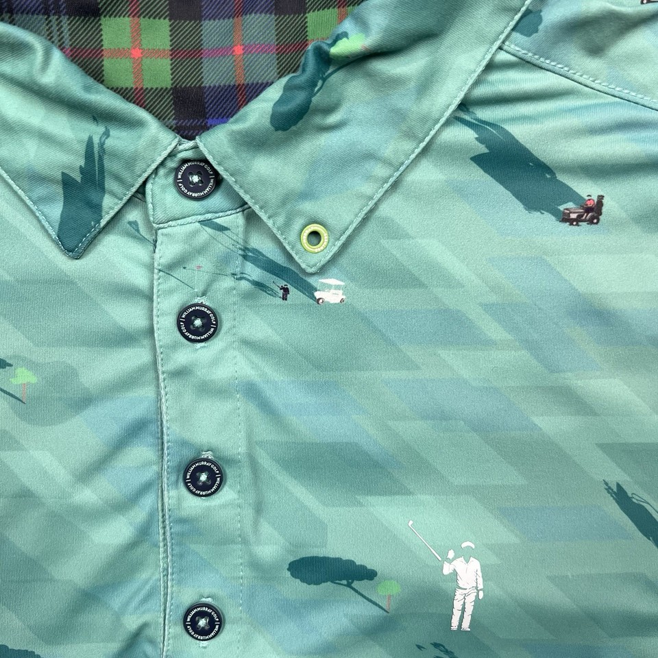 William Murray Shirt Mens Golf Polo Throwing Shade Graphic 4 Way ...