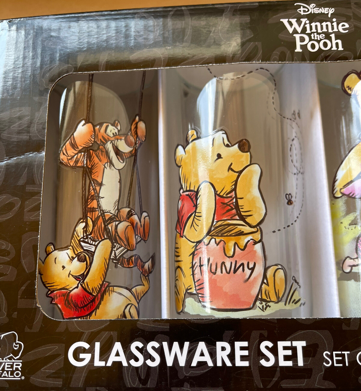Set of 4 DISNEY Winnie the Pooh 10oz Glasses Tumblers Tigger Piglet NEW ...