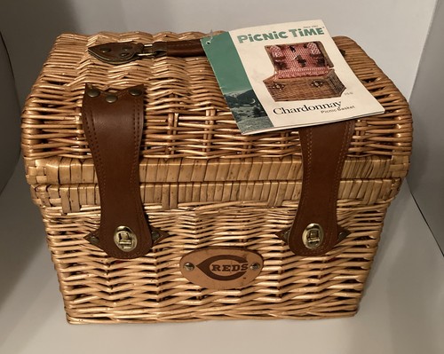 Picnic Time Chardonnay Picnic Basket - Cincinnati Reds - Red Check ...