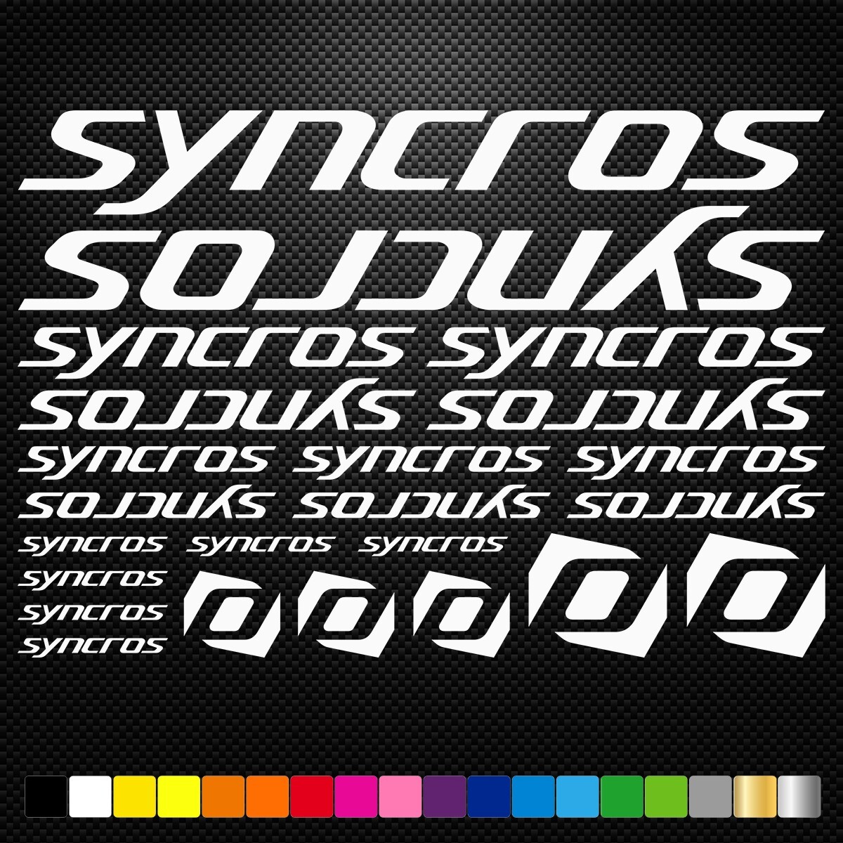 SYNCROS - KIT Vinyl Decals Stickers Sheet Bike Frame Cycle Cycling ...