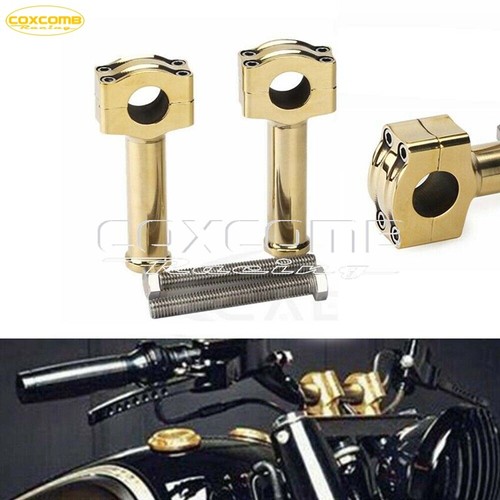 1 Pair Brass 5.5" Handlebar Risers for Harley Bobber Chopper Cafe Racer ...