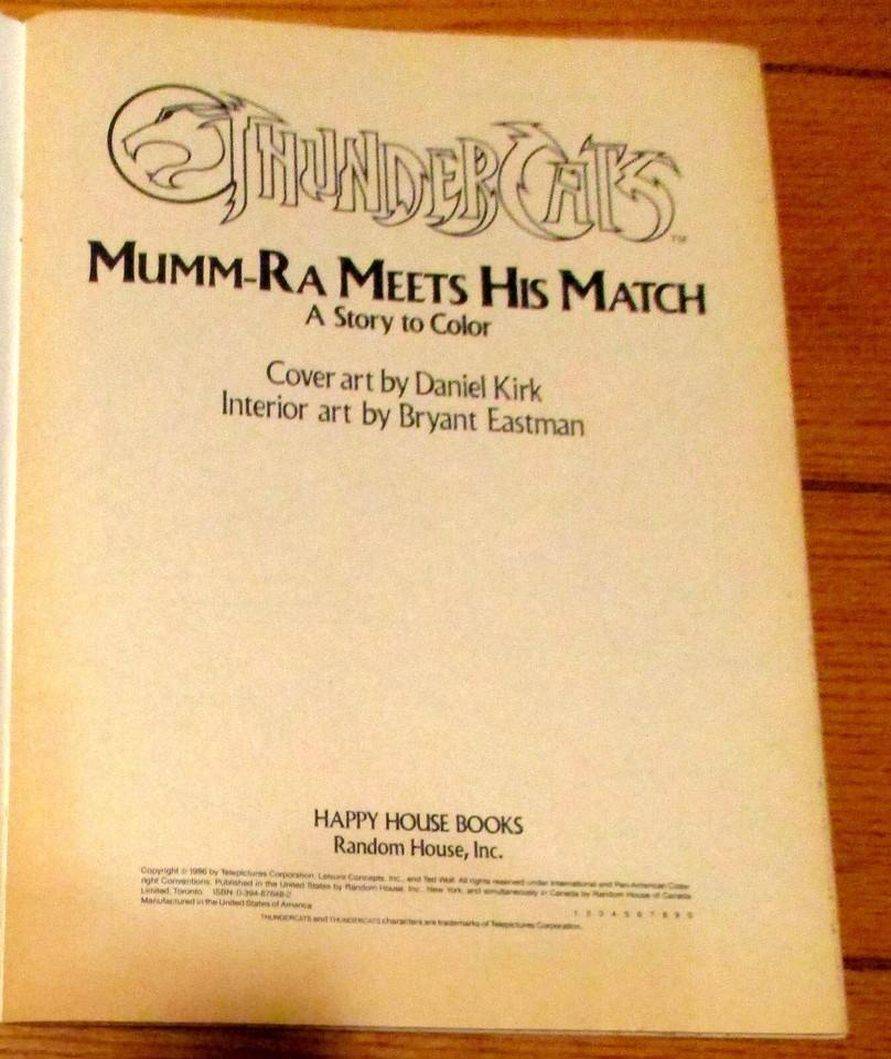 1986 Thunder Cats Mumm-Ra Meets His Match Coloring Book 48 Pages NICE ...