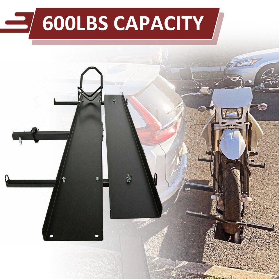 600 LBS Motorcycle Carrier Heavy Duty Dirt Bike Rack Hitch Mount Hauler ...