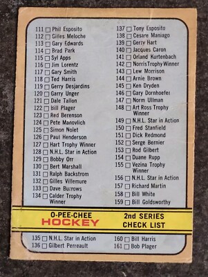 1972-73 OPC O PEE CHEE NHL #19 2nd CHECKLIST UNMARKED Creased | eBay