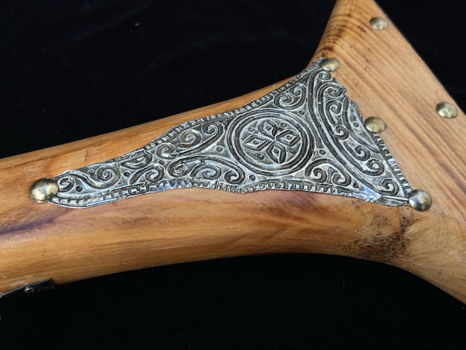 Vintage Moroccan Berber Gun Flintlock Handcrafted Rifle Silver & Wood ...