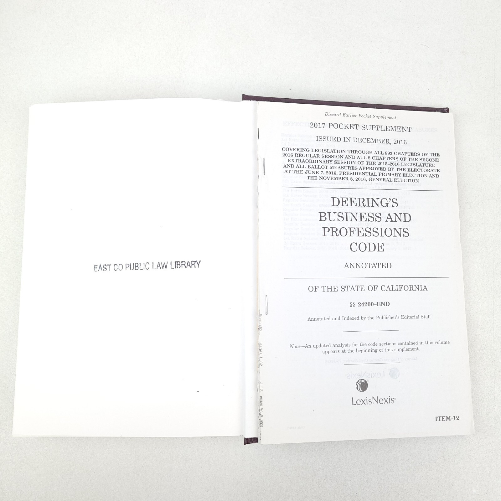 Deering's California Codes, CA Annotated Legal Codes Volumes 3-12 ...