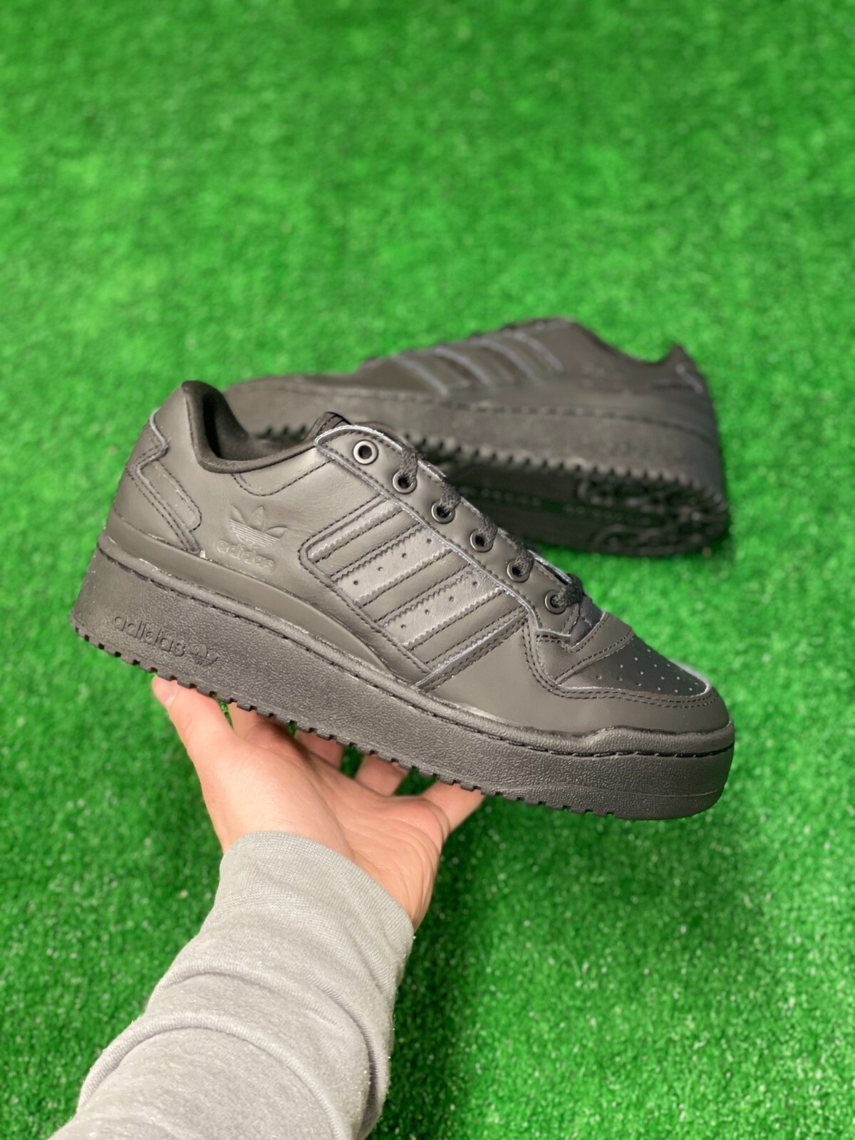 Adidas Forum Bold Stripes Low Top Womens Casual Shoes Black ID6844 NEW ...