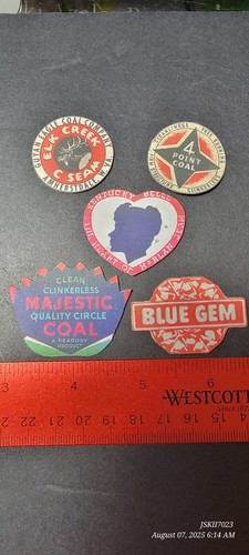 5 Scatter Tags From The Estate Of Jon S Koenig (ora!) Coal Mining | eBay