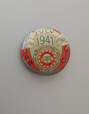 Vintage UAW CIO Pin 1941 Button United Auto Workers Union | eBay