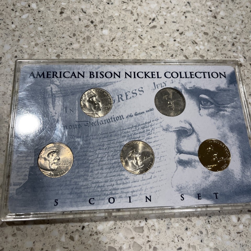 2005 American Bison Nickel Collection 5 Coin Set-Hologram, 24K Gold ...
