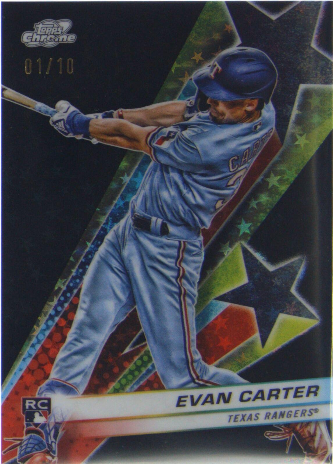 2024 Topps Cosmic Chrome - Starfractor Evan Carter #SF-5 Black Eclipse ...