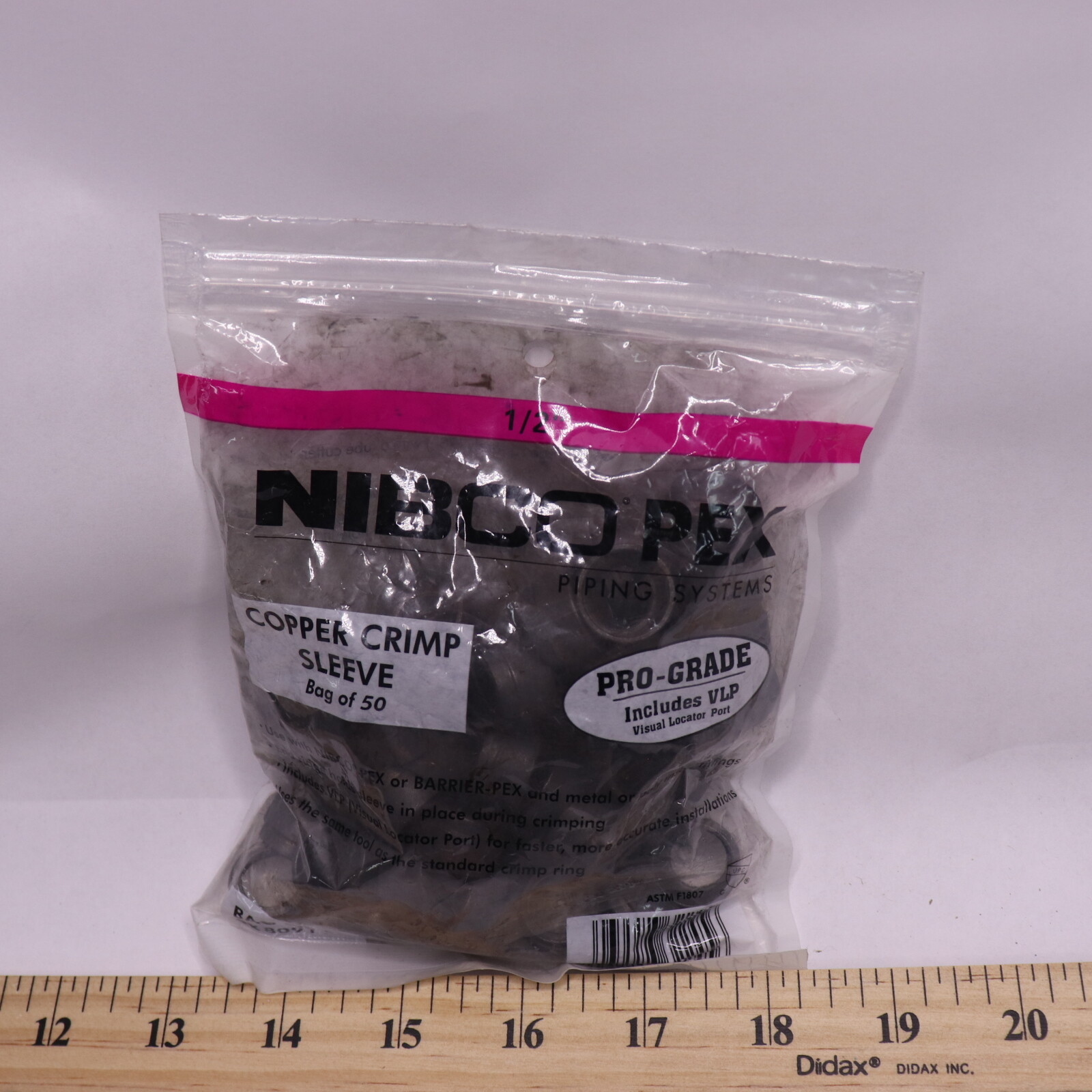 Nibco Pex PX80911 Pro Grade 1/2" Copper Crimp Sleeve Bag of 50 for sale ...