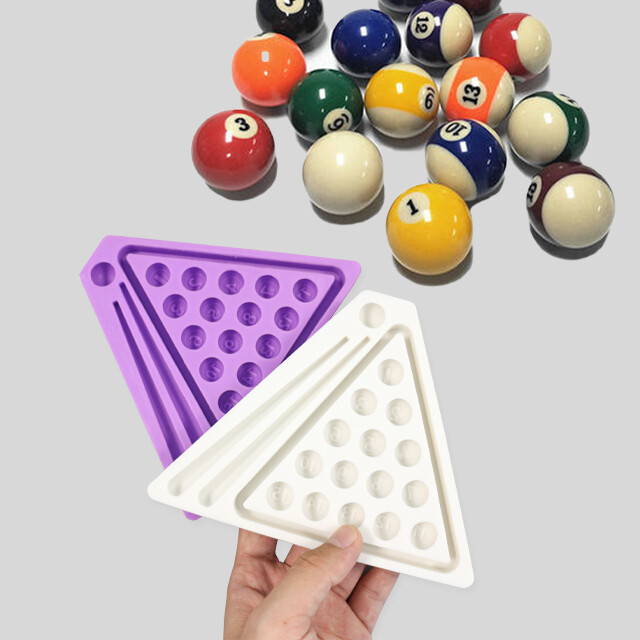 Silicone Snooker Pool Mould Balls Cue Triangle Fondant Icing Cake ...