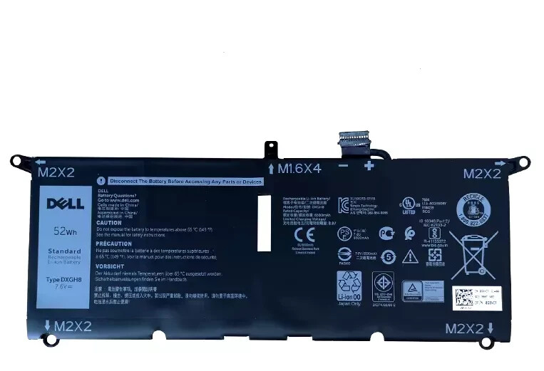 Original 52Wh DXGH8 Battery For Dell XPS 13 9370 9380 7390 Series H754V ...