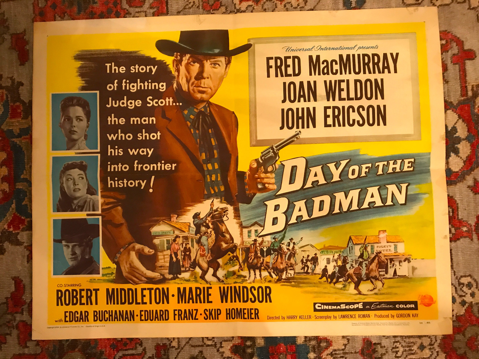 Day Of The Badman 1958 Universal western 22x28 Half Sheet Fred ...