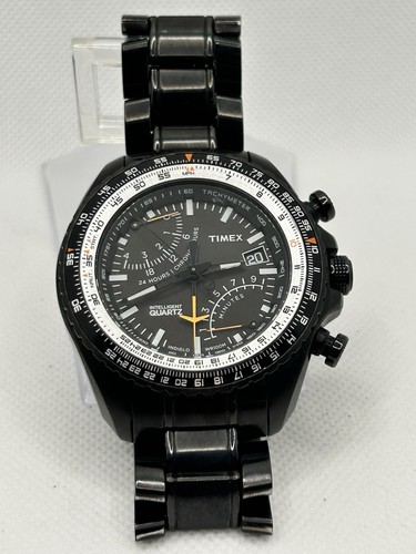 TIMEX INTELLEGENT INDIGLO AVIATOR FLYBACK T2P103 353 09 ION PLATED | eBay
