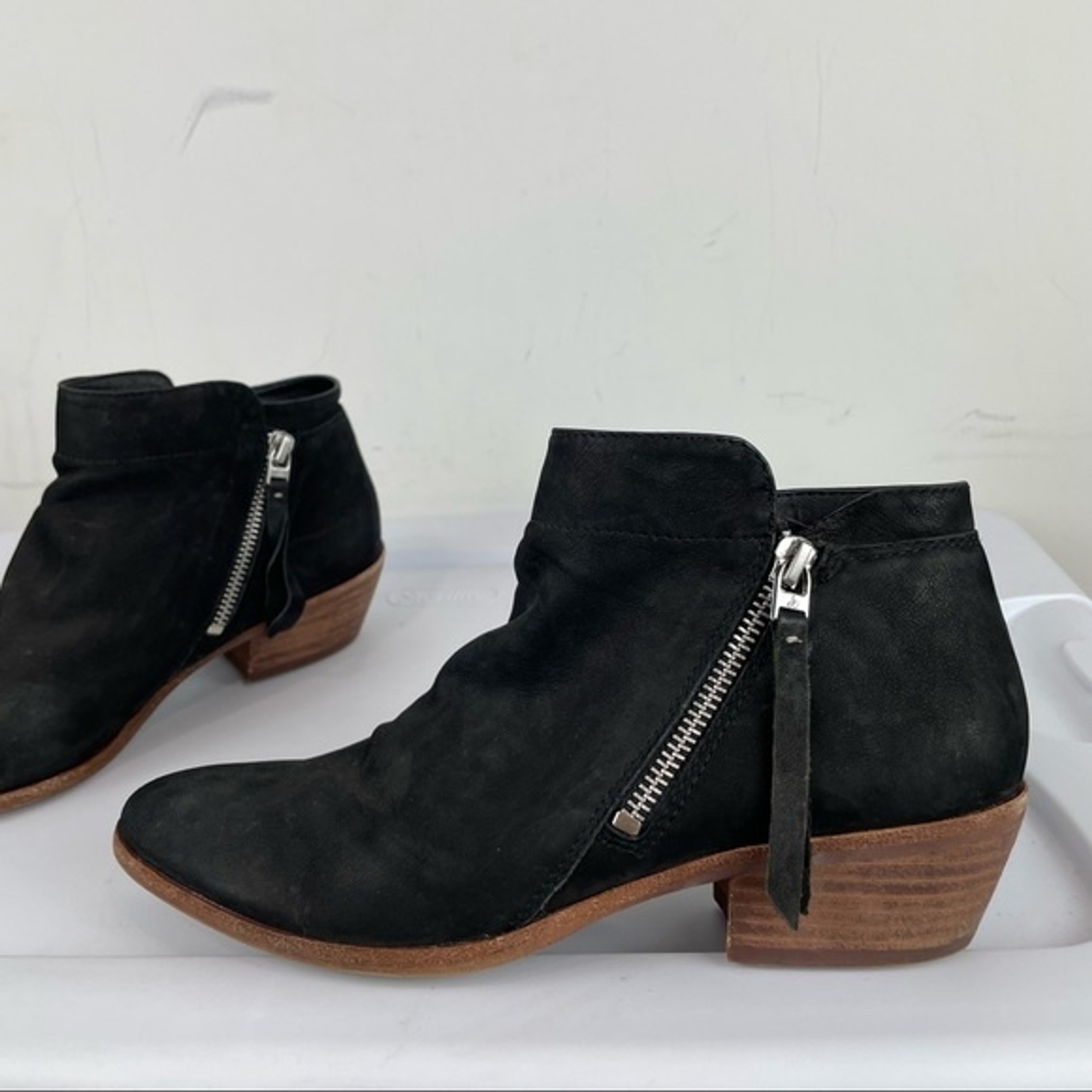 Sam Edelman Packer Black Leather Ankle Bootie Sz 8.5 … - Gem