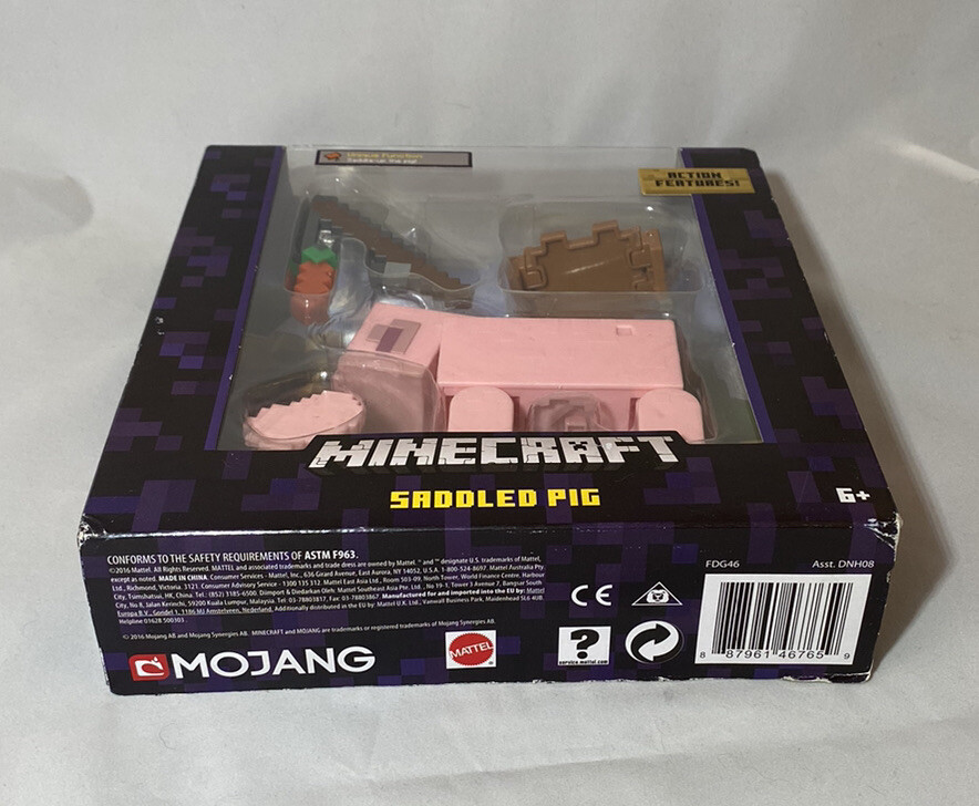 Minecraft Survival Mode Saddled Pig 5" Action Figure Toy 2015 Mattel ...