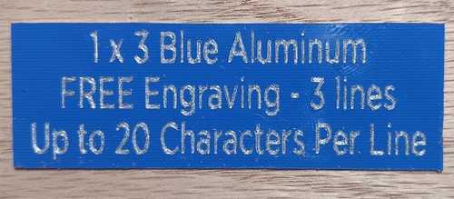 1"x3" BLUE NAME PLATE ART-TROPHIES-GIFT-TAXIDERMY-FLAG CASE FREE CUSTOM ...