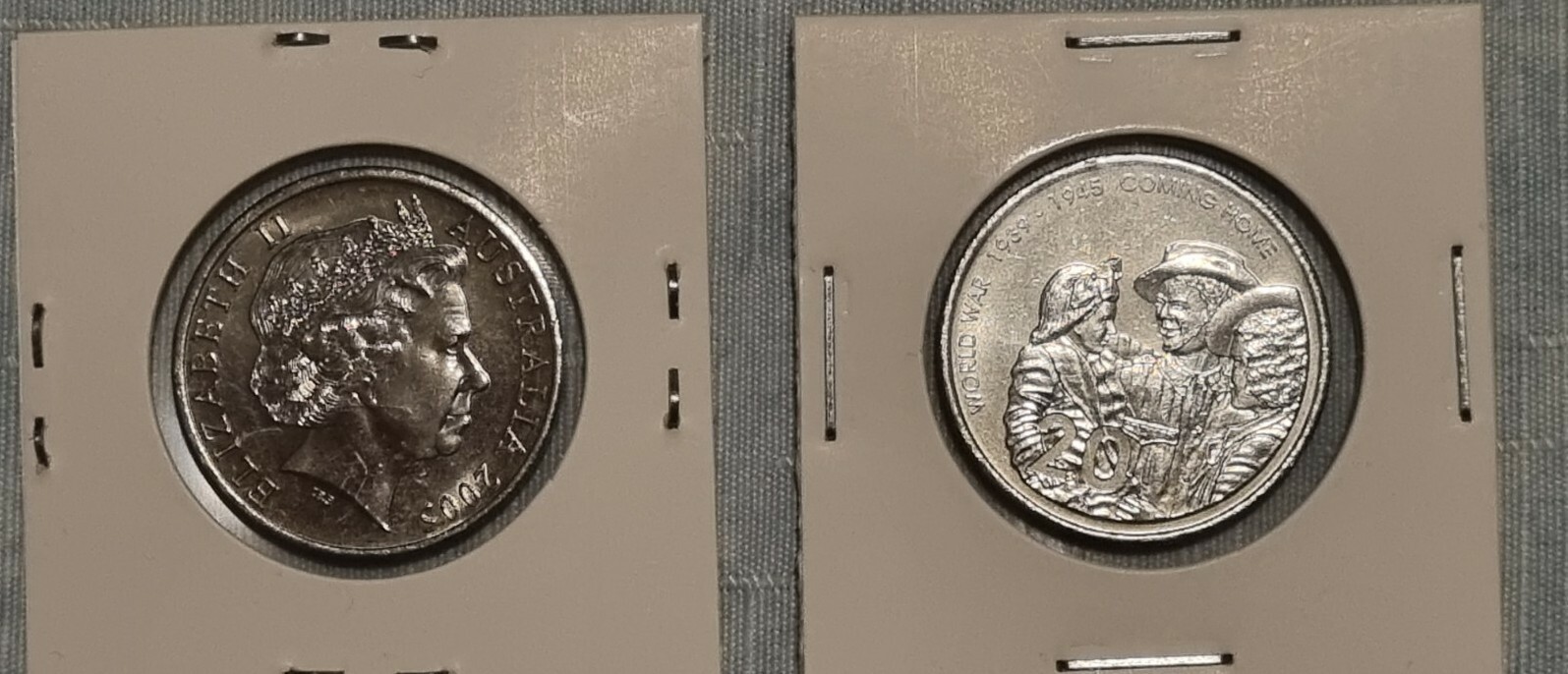 2005 AUSTRALIAN 20CENT COIN-WORLD WAR 1939-1945 COMING HOME x5 COINS IN ...