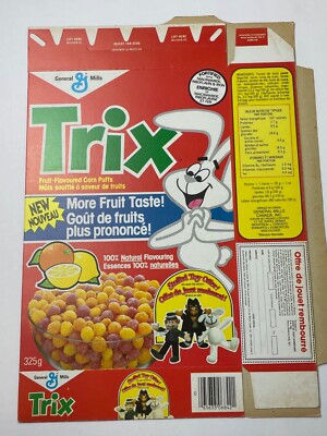 1982 TRIX cereal box w/ Plush Dolls offer Count Chocula Lucky & Rabbit Canadian | eBay