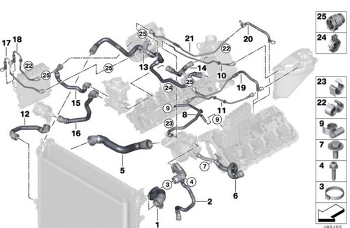 GENUINE EXPANSION TANK HOSE COOLANT PUMP 17 12 8 602 670 17-12-8-602 ...