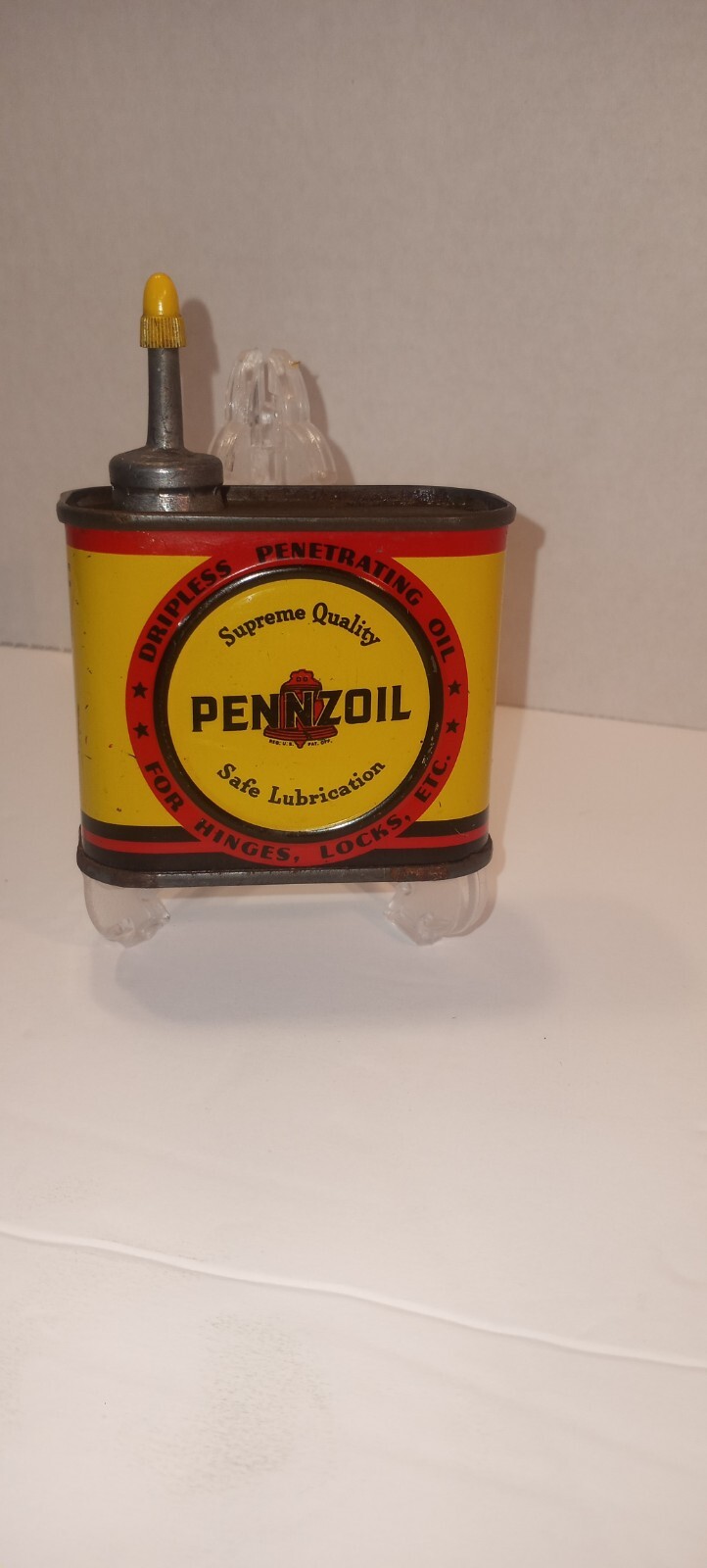 1940's Pennzoil 4 oz Vintage Dripless Oil Can w/ Embossed Black Ring ...