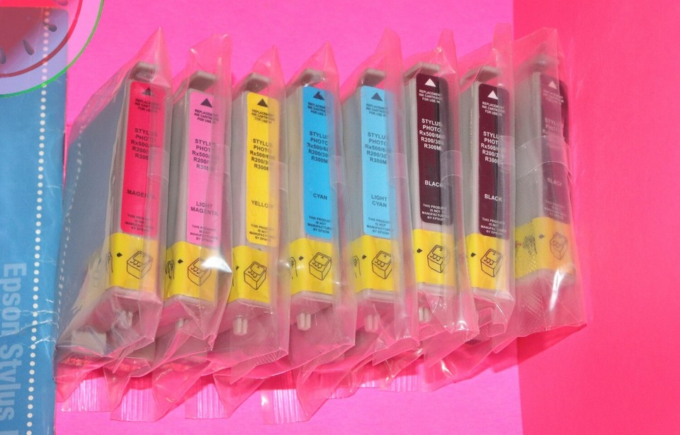 LOT 8 Replacement INK Cartridges Color & Black & EPSON STYLUS Photo ...