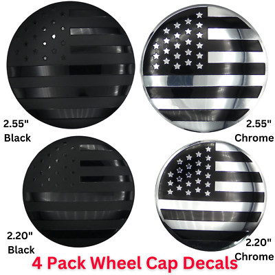 American Flag Wheel Center Cap Decals Emblems Sticker CHOOSE YOUR STYLE ...