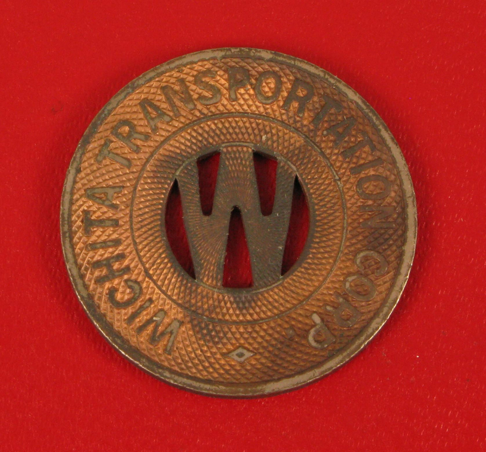 ANTIQUE WICHITA KS KANSAS TRACTION SCHOOL TRANSIT TROLLEY BUS TOKEN ...