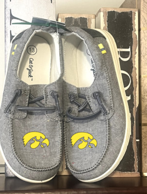Iowa Hawkeyes College NCAA Logo Shoes Men's 13 Gray Cat & Jack Lace Up ...