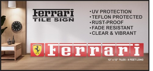 8-Foot (96 inches) Ferrari Racing Vintage Reproduction Tile Signs - BIG ...