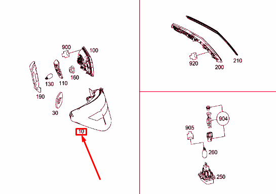 MERCEDES-BENZ E-CLASS Coupe C207 Rear Right Taillight A2079063600 New ...