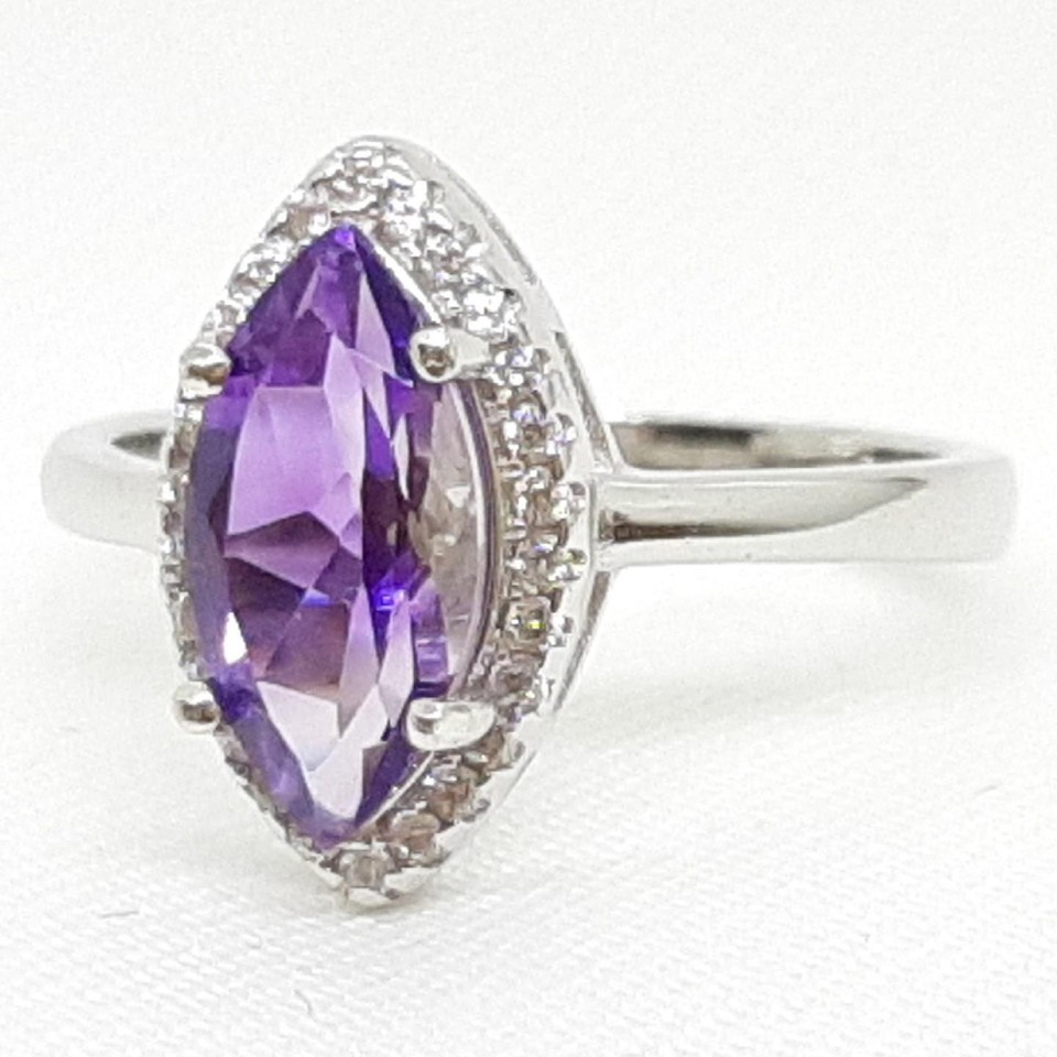 World Class 1.90ctw Amethyst & White Sapphire 925 Sterling Silver Ring ...