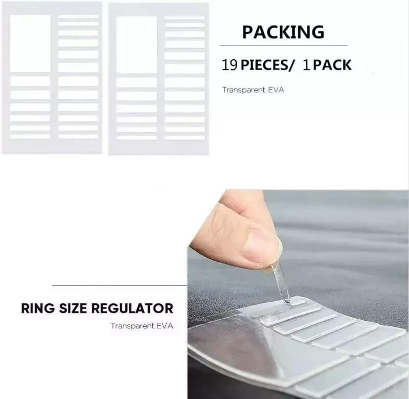 Loose Ring Size Adjuster Invisible Reducer Spacer 19 Pcs Clear Guard ...
