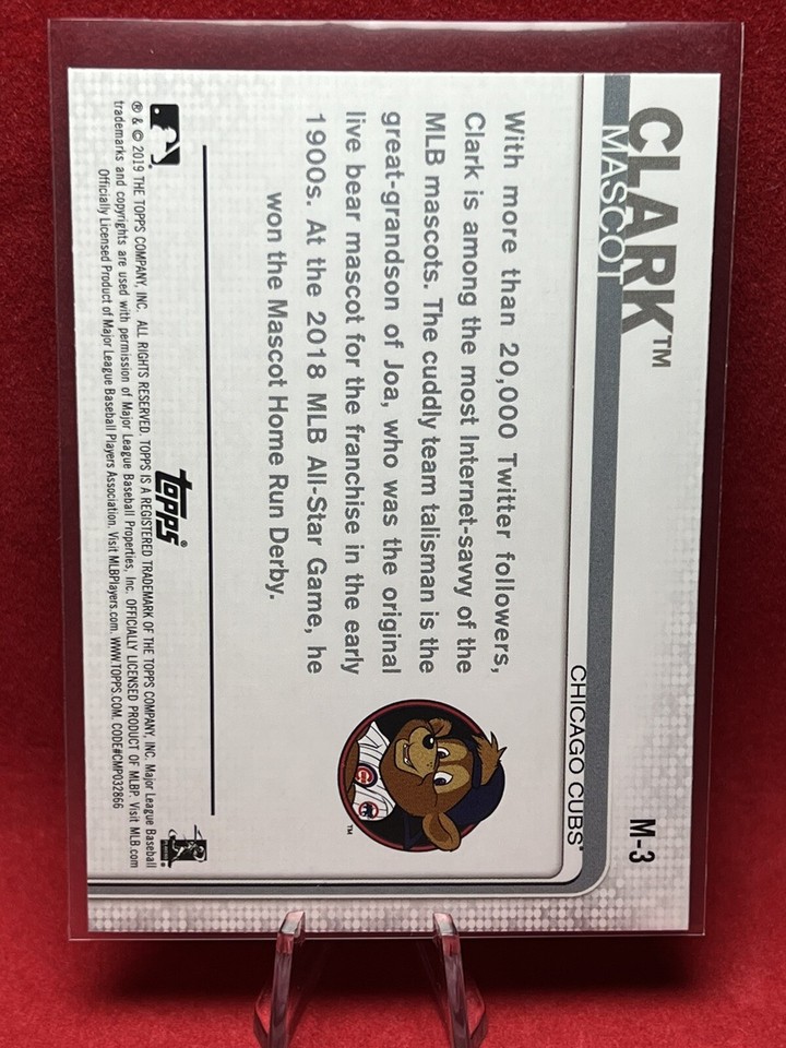 2019 Topps Opening Day **Mascot Clark** Baseball Card #M-3 - Chicago ...