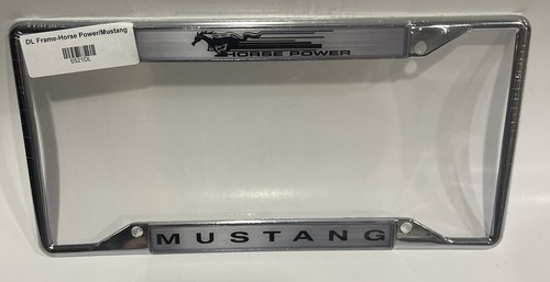 Chrome Silver Ford Mustang Horsepower License Plate Frame | eBay