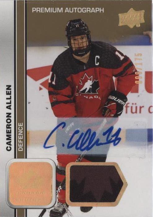 2023 Upper Deck Team Canada Juniors - Men's U-18 Cameron Allen #34 ...
