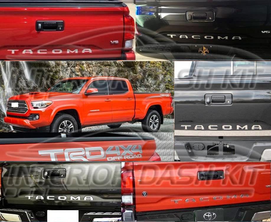 TAILGATE CHROME INDENTATION EMBLEM SET FIT TOYOTA TACOMA 2016 17 2018 ...
